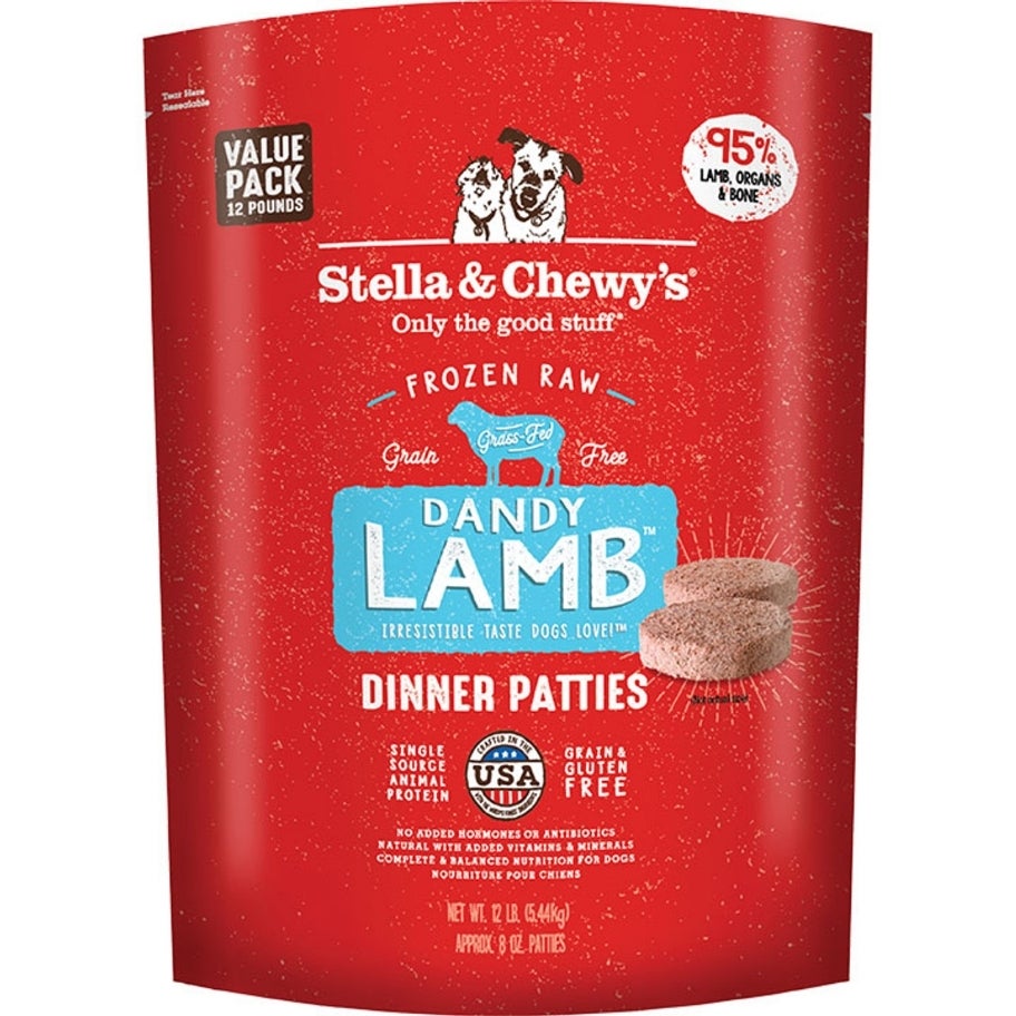 Stella Chewy s Raw Frozen Dandy Lamb Dinner Patties 12lb INDY RAW